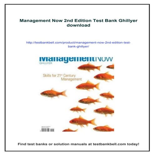Management Now 2nd Edition Test Bank Ghillyer | PDF
