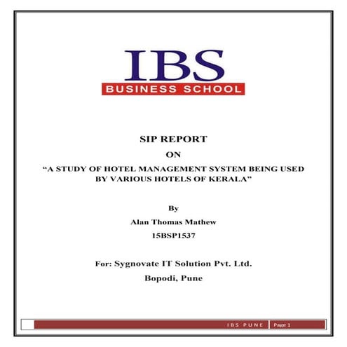 Final SIP Report | PDF