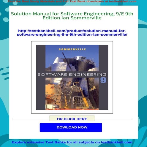 Solution Manual for Software Engineering, 9/E 9th Edition Ian Sommerville download pdf | PDF