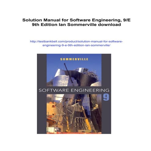 Solution Manual for Software Engineering, 9/E 9th Edition Ian ...
