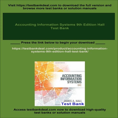 Accounting Information Systems 9th Edition Hall Test Bank | PDF