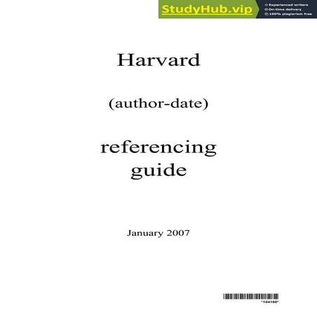 104160 Harvard (Author-Date) Referencing Guide | PDF