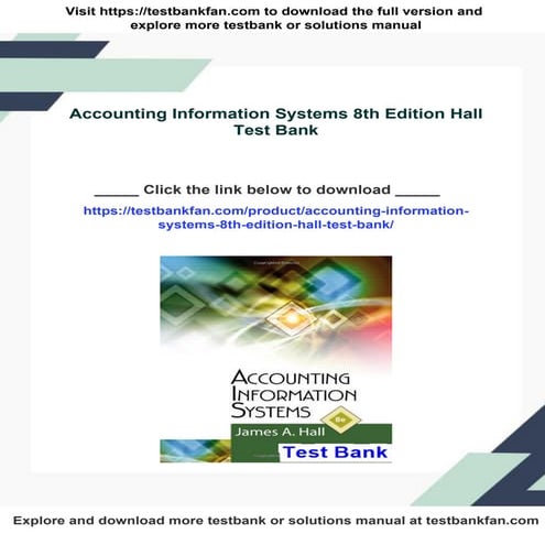 Accounting Information Systems 8th Edition Hall Test Bank | PDF