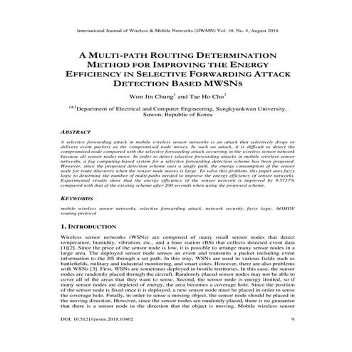 A MULTI-PATH ROUTING DETERMINATION METHOD FOR IMPROVING THE ENERGY ...