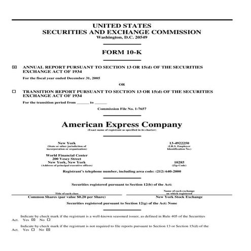 american express 10-K Filings 2005 | PDF
