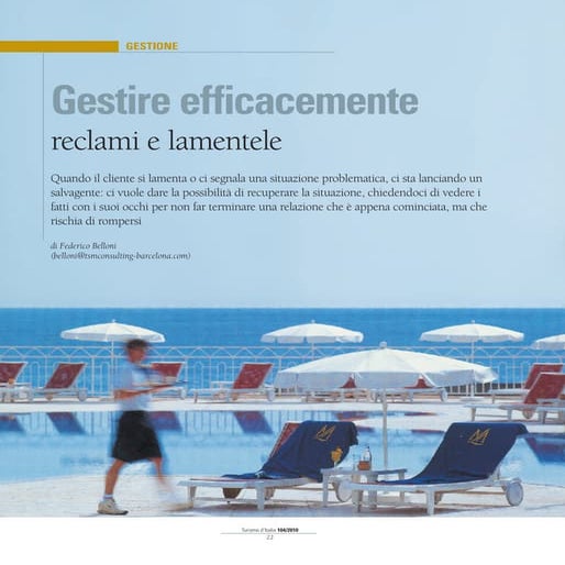 Gestire efficacemente lamentele e reclami in albergo | PDF