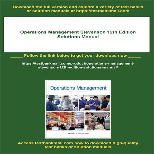 Operations Management Stevenson 12th Edition Solutions Manual | PDF