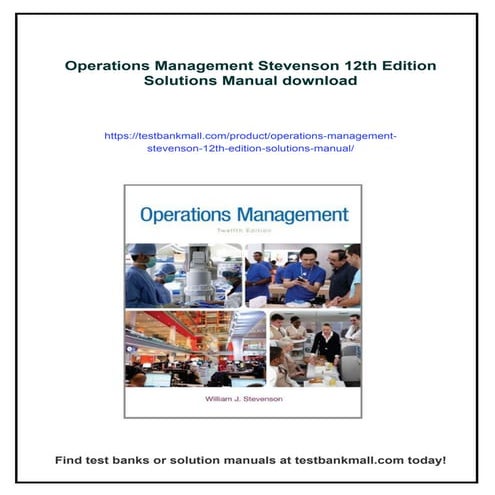 Operations Management Stevenson 12th Edition Solutions Manual | PDF