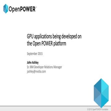 1043: Applications and porting to OpenPOWER | PPT