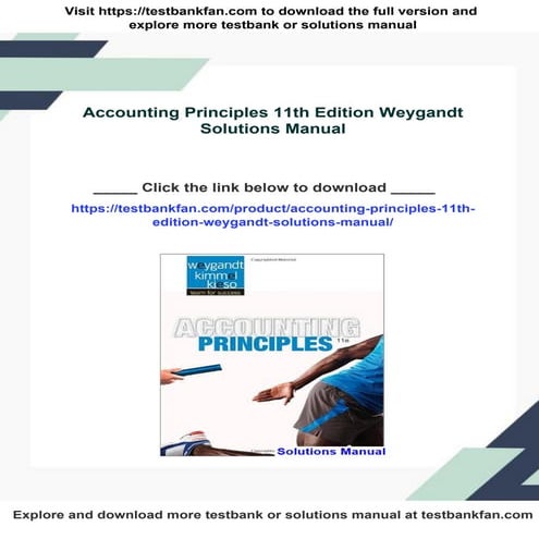 Accounting Principles 11th Edition Weygandt Solutions Manual | PDF