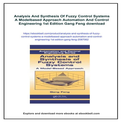 Analysis And Synthesis Of Fuzzy Control Systems A Modelbased Approach Automation And Control ...