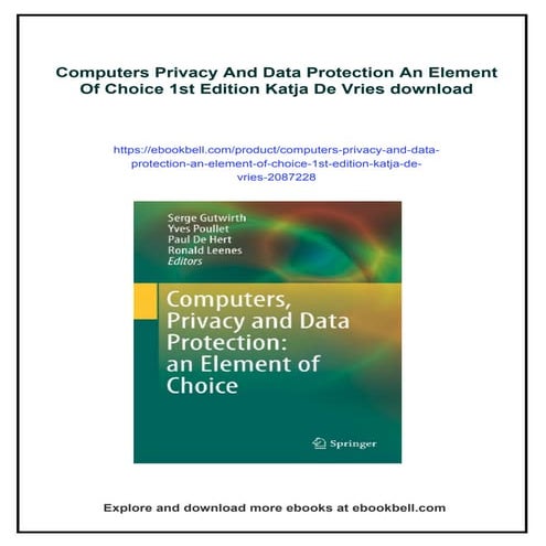 Computers Privacy And Data Protection An Element Of Choice 1st Edition ...