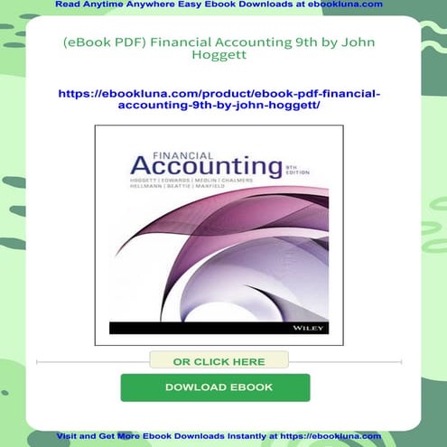 (eBook PDF) Financial Accounting 9th by John Hoggett | PDF