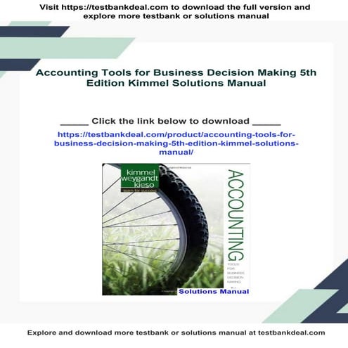 Accounting Tools for Business Decision Making 5th Edition Kimmel ...