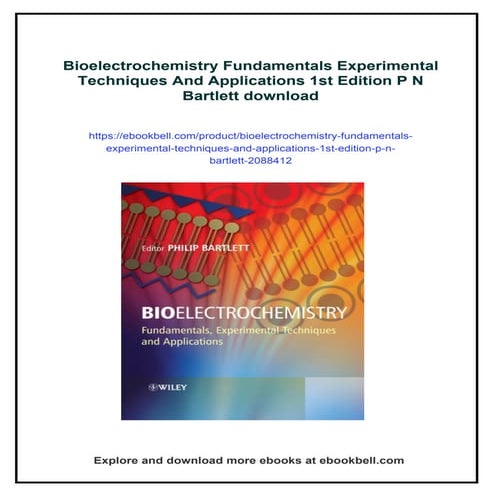 Bioelectrochemistry Fundamentals Experimental Techniques And ...