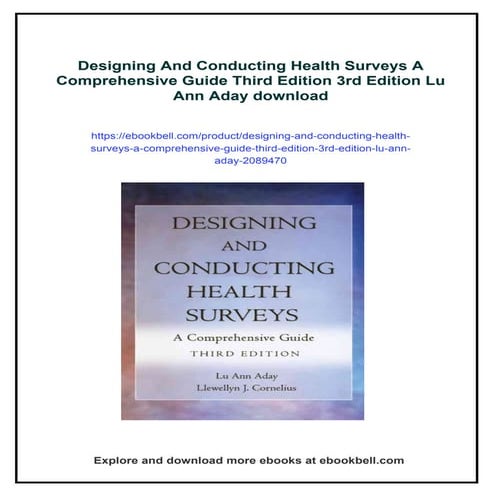 Designing And Conducting Health Surveys A Comprehensive Guide Third ...