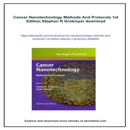 Cancer Nanotechnology Methods And Protocols 1st Edition Stephen R ...