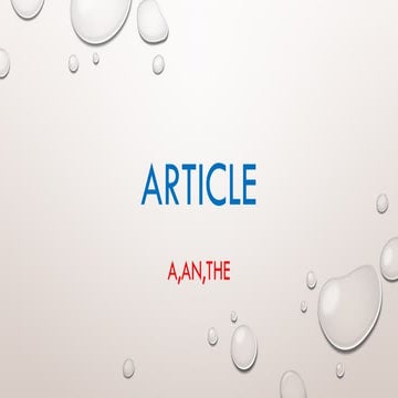 Articles a an the power point presentation | PPT