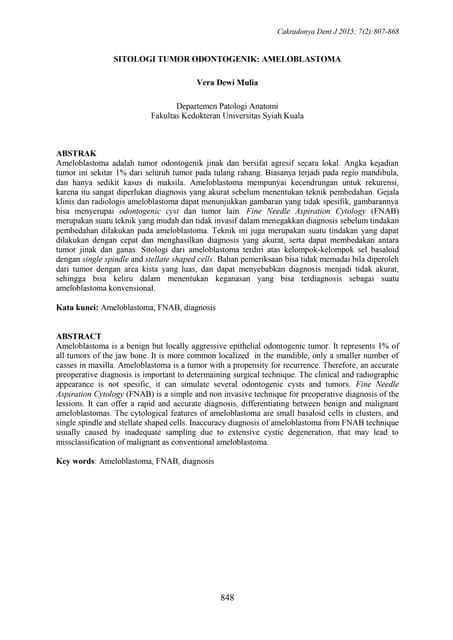 Presentasi Kista Odontogenik dan Tumor Odontogenik - Willi Fragcana Putra | PPT