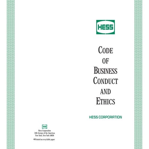 hess Code of Conduct | PPT