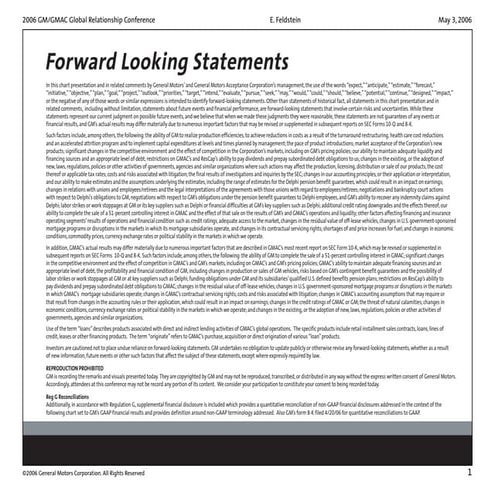 Eric Feldstein, Group Vice President and Chairman GMAC Financial ...