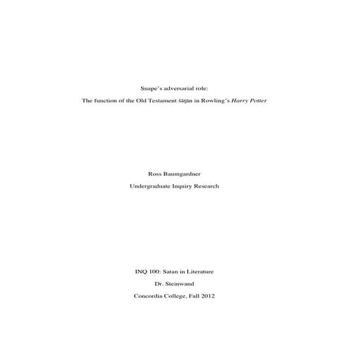 Snape Paper | PDF