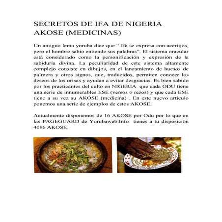 Akose ifa medicina_yoruba | DOC
