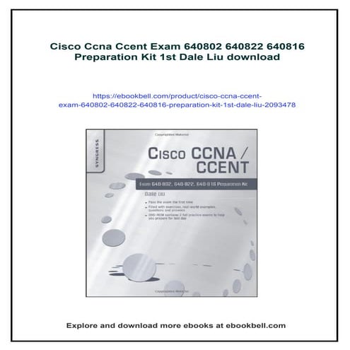 Cisco Ccna Ccent Exam 640802 640822 640816 Preparation Kit 1st Dale Liu ...