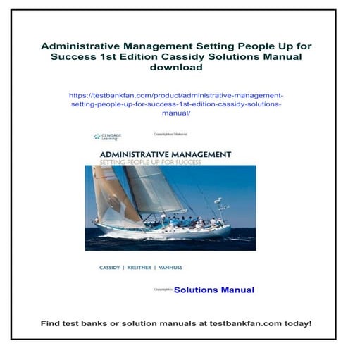 Administrative Management Setting People Up for Success 1st Edition ...