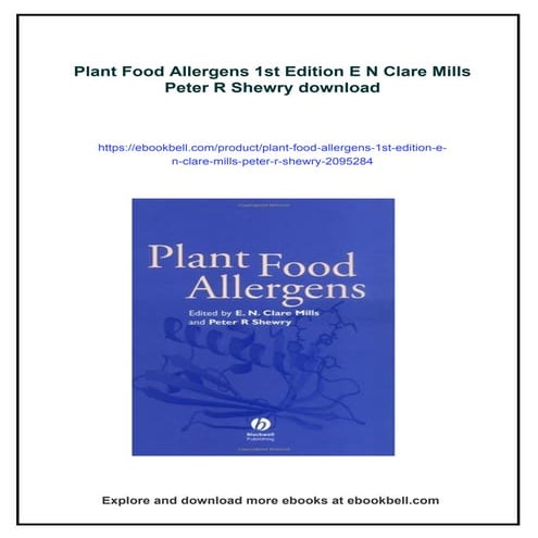 Plant Food Allergens 1st Edition E N Clare Mills Peter R Shewry | PDF