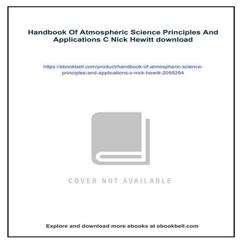 Handbook Of Atmospheric Science Principles And Applications C Nick ...