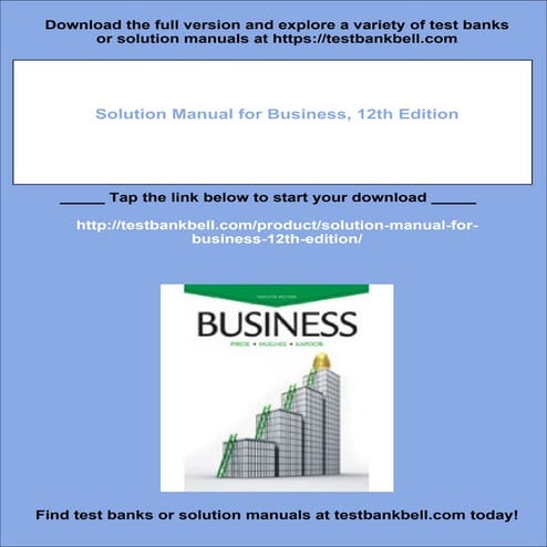 Solution Manual for Business, 12th Edition | PDF