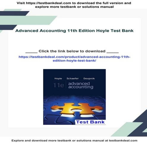Advanced Accounting 11th Edition Hoyle Test Bank | PDF