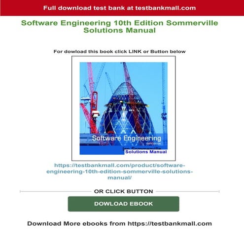 Software Engineering 10th Edition Sommerville Solutions Manual | PDF