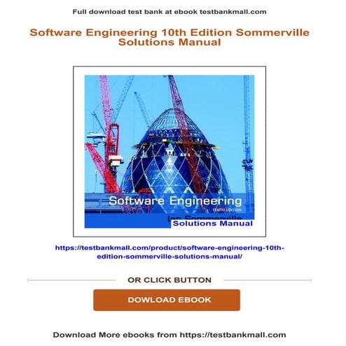 [PDF Download] Software Engineering 10th Edition Sommerville Solutions Manual fulll chapter | PDF