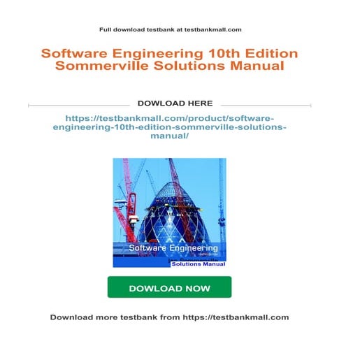 All chapter download Software Engineering 10th Edition Sommerville ...