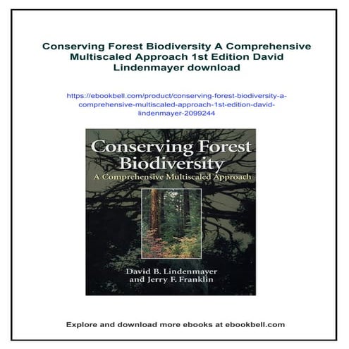 Conserving Forest Biodiversity A Comprehensive Multiscaled Approach 1st ...