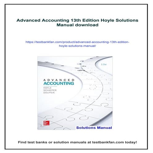 Advanced Accounting 13th Edition Hoyle Solutions Manual | PDF