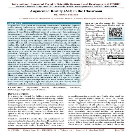 Augmented Reality AR in the Classroom | PDF