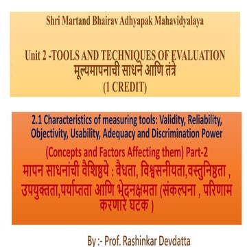 104 Unit 2 .1 Part 2 tools of evaluation | PPT