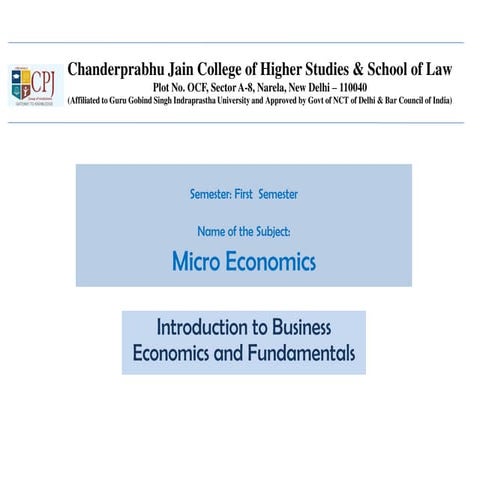 Micro Economics | PPT