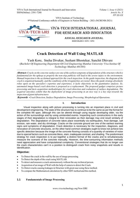 Crack Detection And Classification In Concrete Structure Pdf