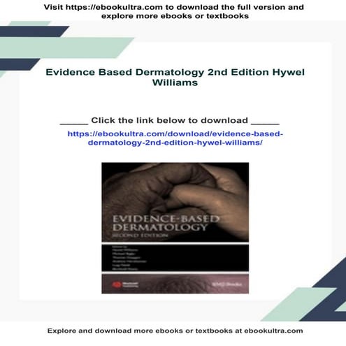 Evidence Based Dermatology 2nd Edition Hywel Williams | PDF