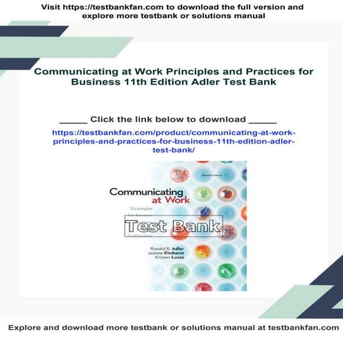 Communicating at Work Principles and Practices for Business 11th ...