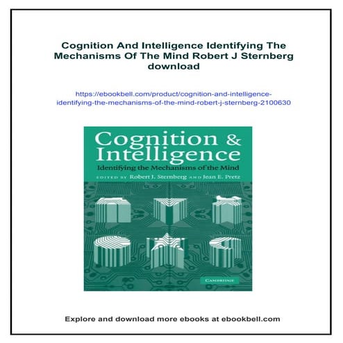 Cognition And Intelligence Identifying The Mechanisms Of The Mind ...