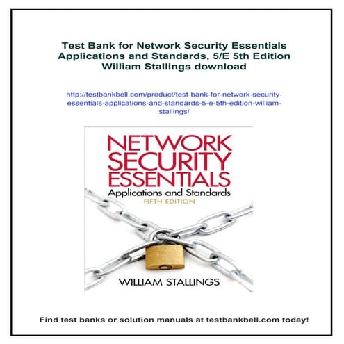 Test Bank for Network Security Essentials Applications and Standards, 5 ...