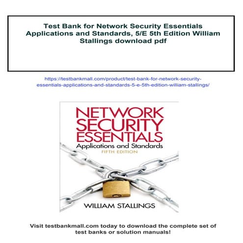 Test Bank for Network Security Essentials Applications and Standards, 5 ...