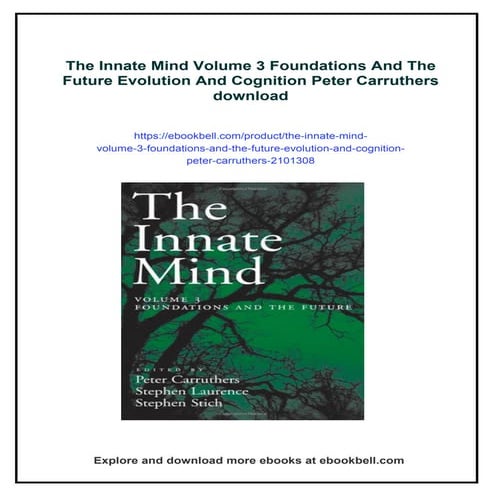 The Innate Mind Volume 3 Foundations And The Future Evolution And ...