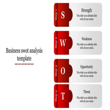 10509-business swot analysis template-Red.pptx