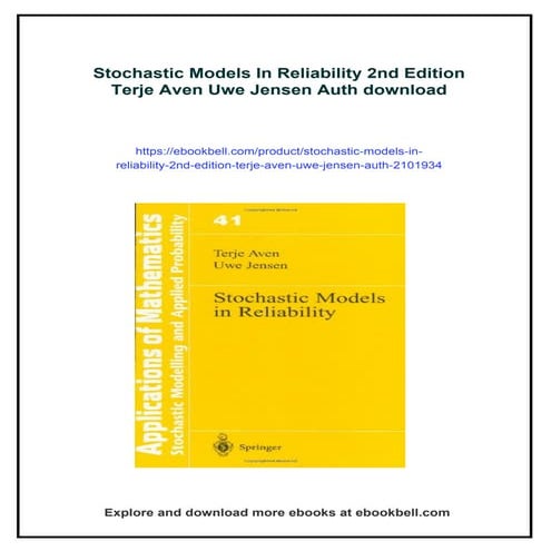 Stochastic Models In Reliability 2nd Edition Terje Aven Uwe Jensen Auth | PDF